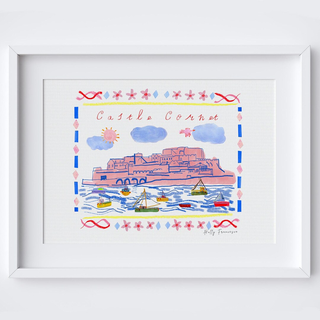 Castle Cornet, Guernsey Poster - Coastal Scene, UK Channel Islands Art ...