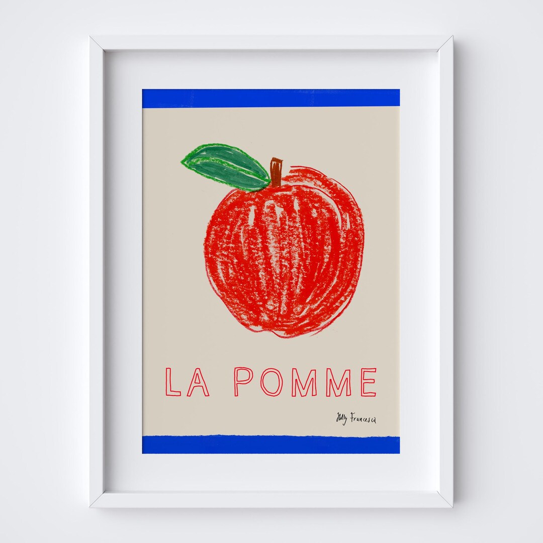La Pomme Kitchen Poster – French Apple Art Print - Digital Download ...