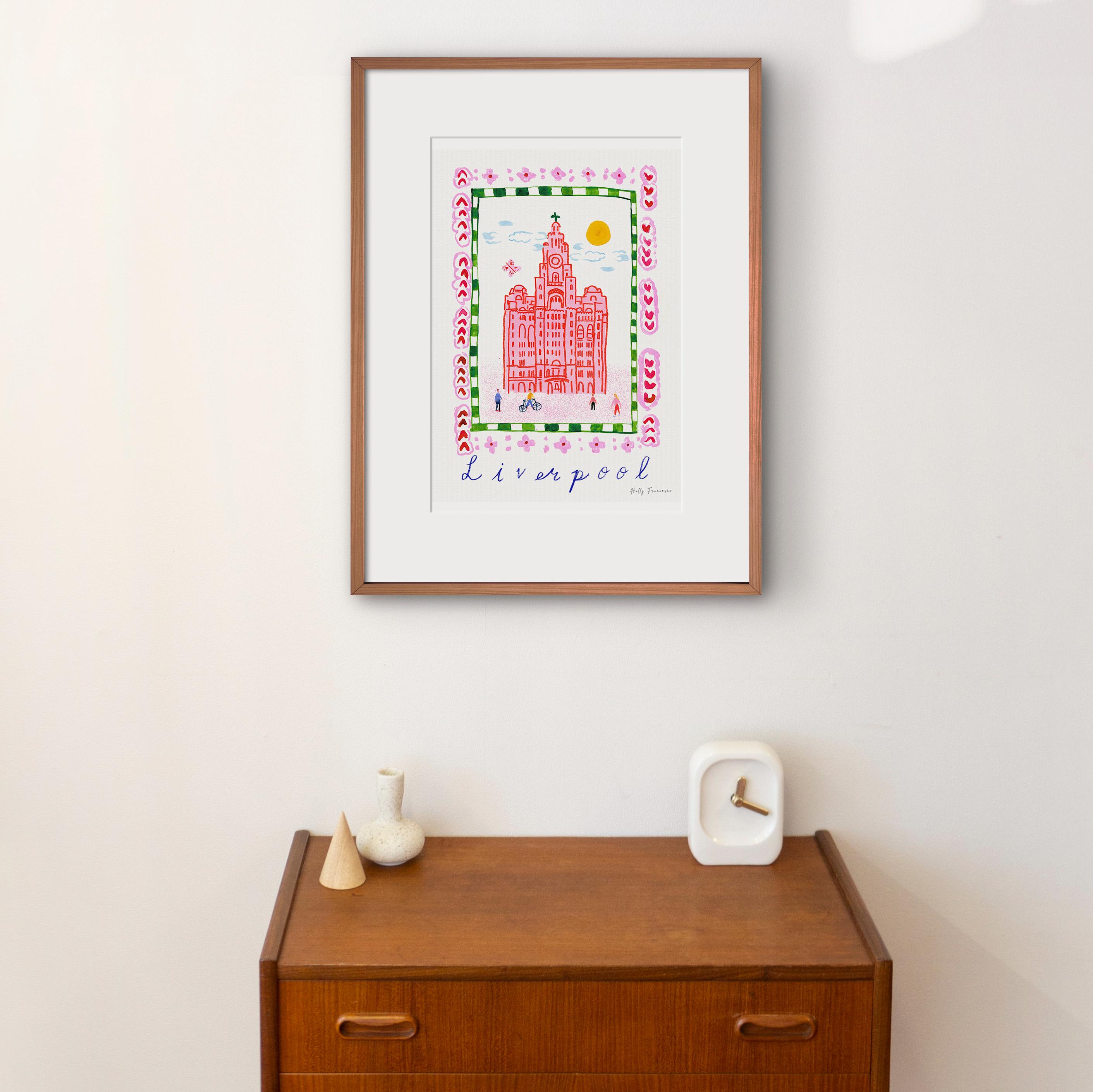 Royal Liver Art Print - Liverpool Landmark Travel Poster - Travel Gift ...