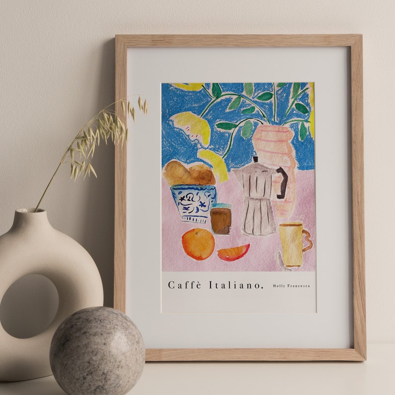 Caffe Italiano Art Print Italian Coffee Mixed Media - Etsy
