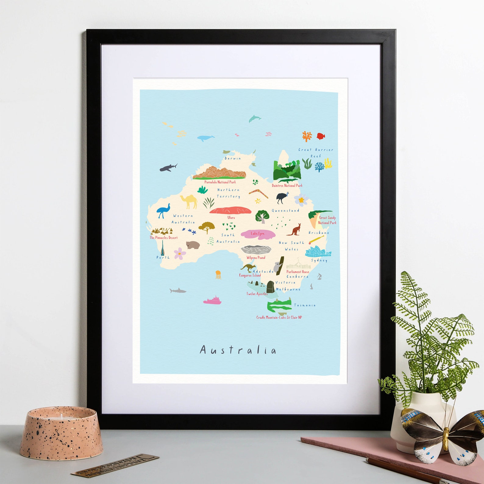Map of Australia Art Print - Etsy