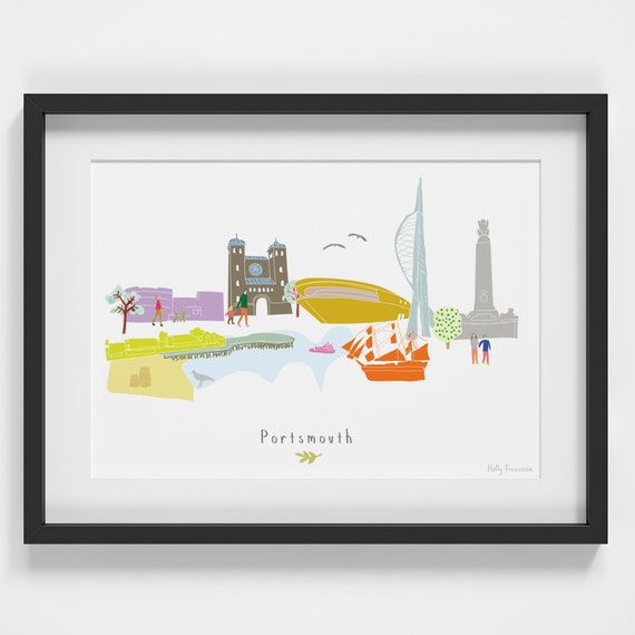 Bournemouth Skyline Cityscape Landmarks Art Print - Etsy