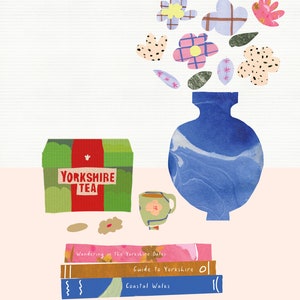 Yorkshire Still Life Scene Art Print - Yorkshire Tea Authors Flowers ...