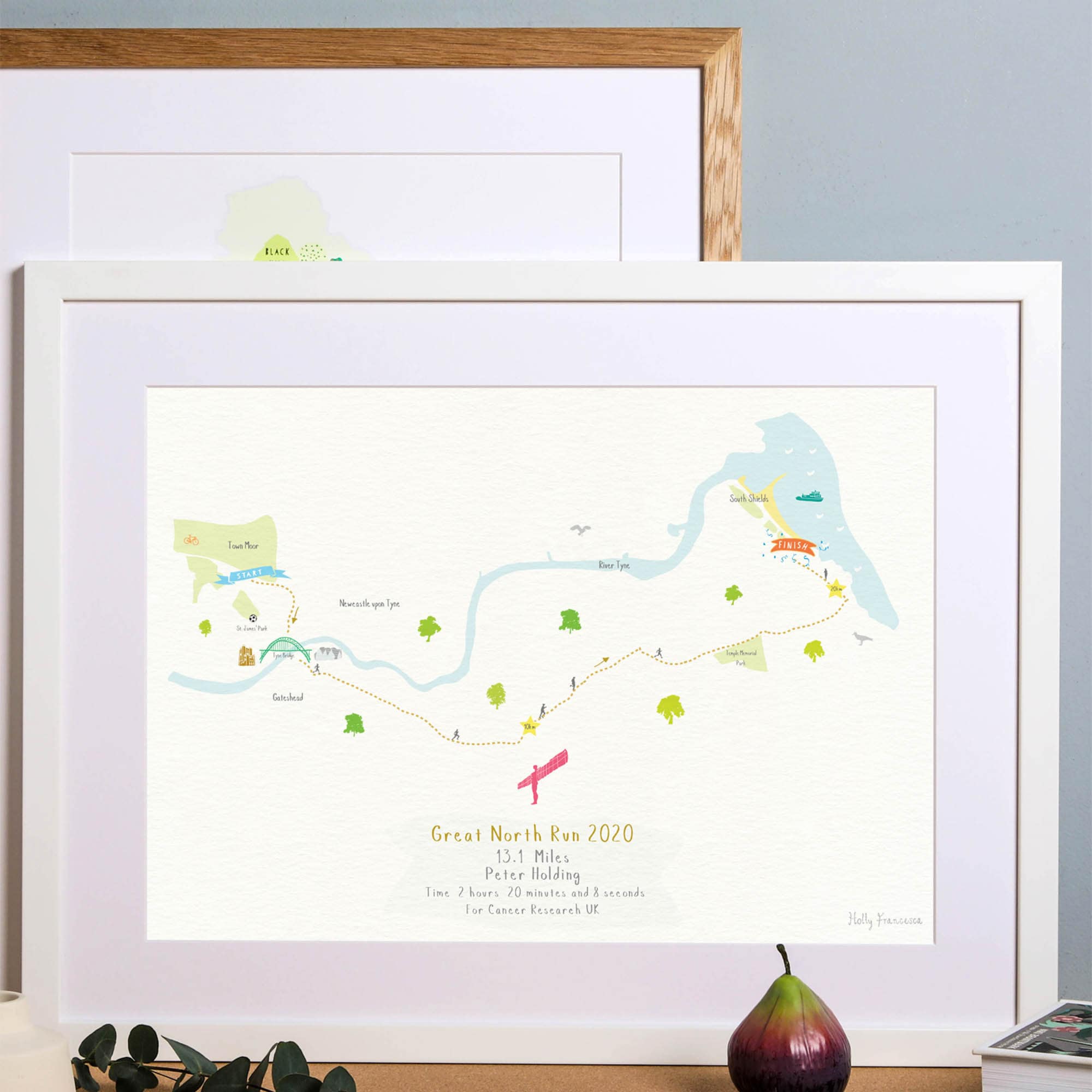 Great North Run Half Marathon Route Map Art Print | Etsy