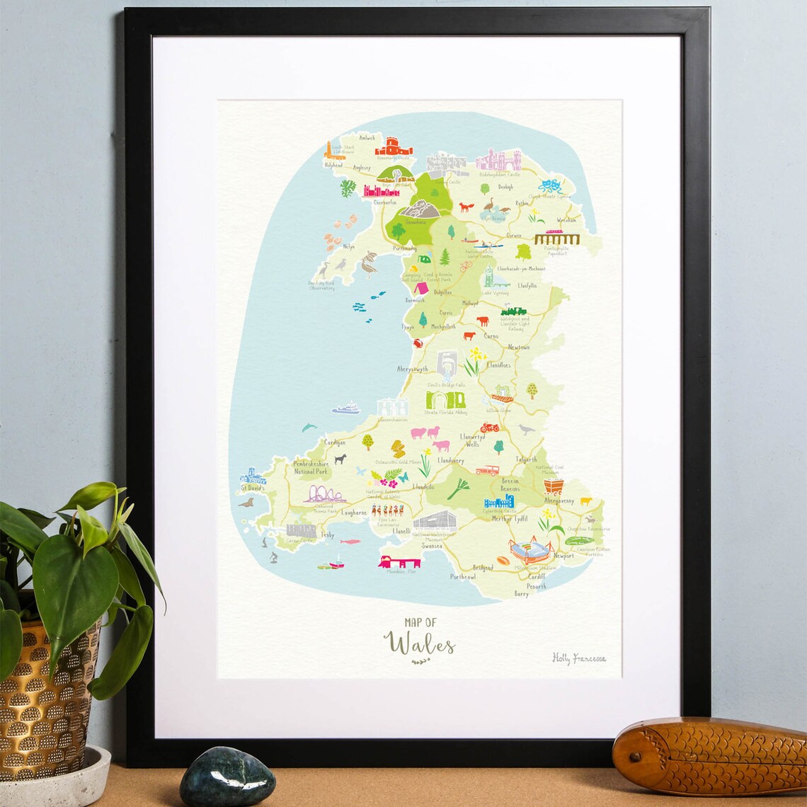 Map of Wales Art Print | Etsy