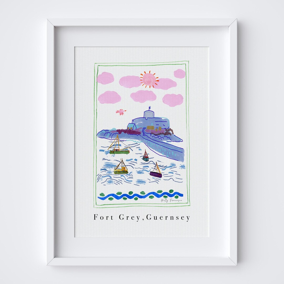 Fort Grey, Guernsey Wall Art - Coastal Scene, UK Channel Islands Poster ...
