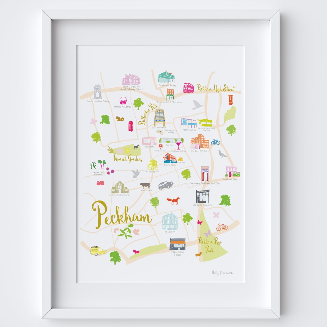 Peckham London Map Art Print - Etsy