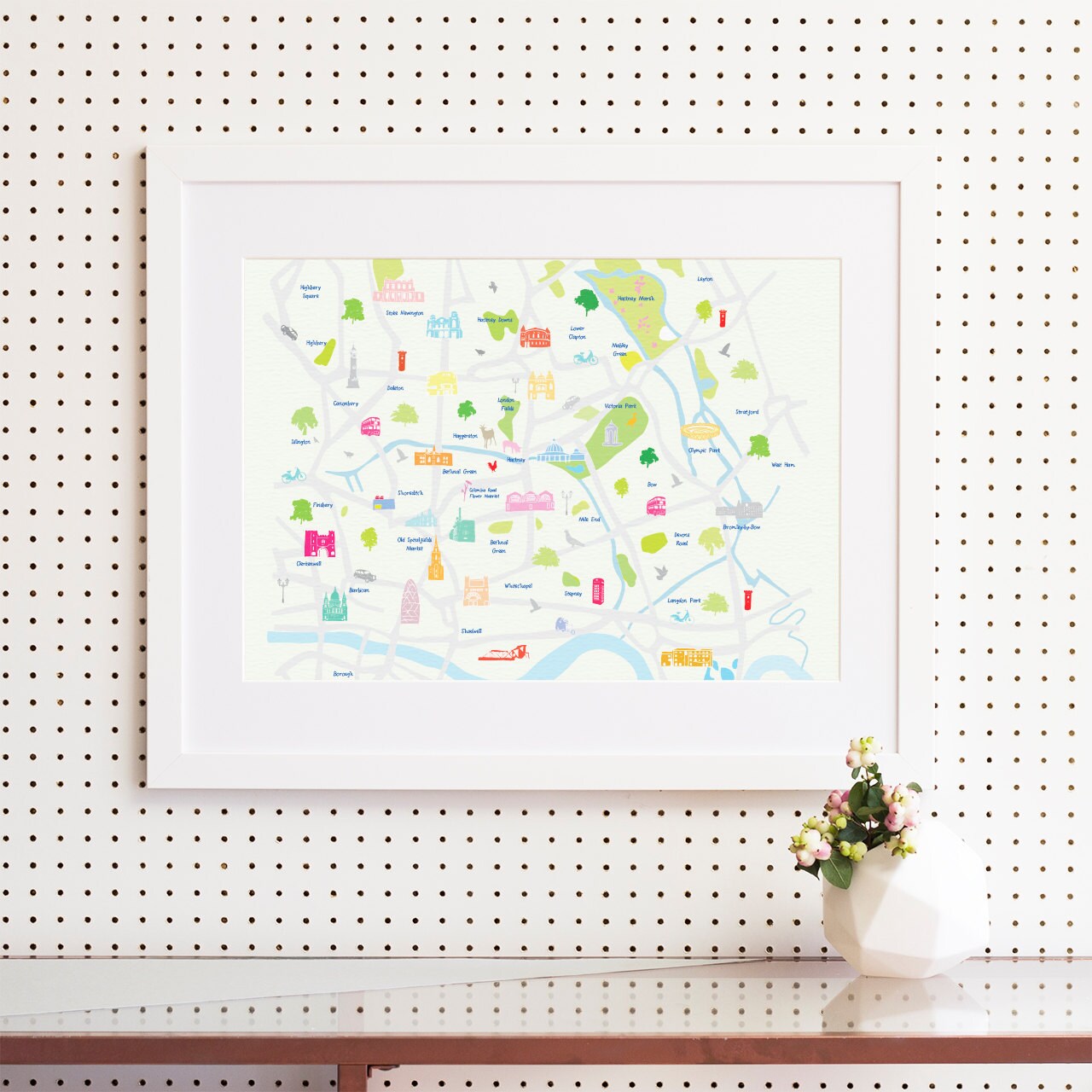 Map of East London Art Print Wider area version | Etsy
