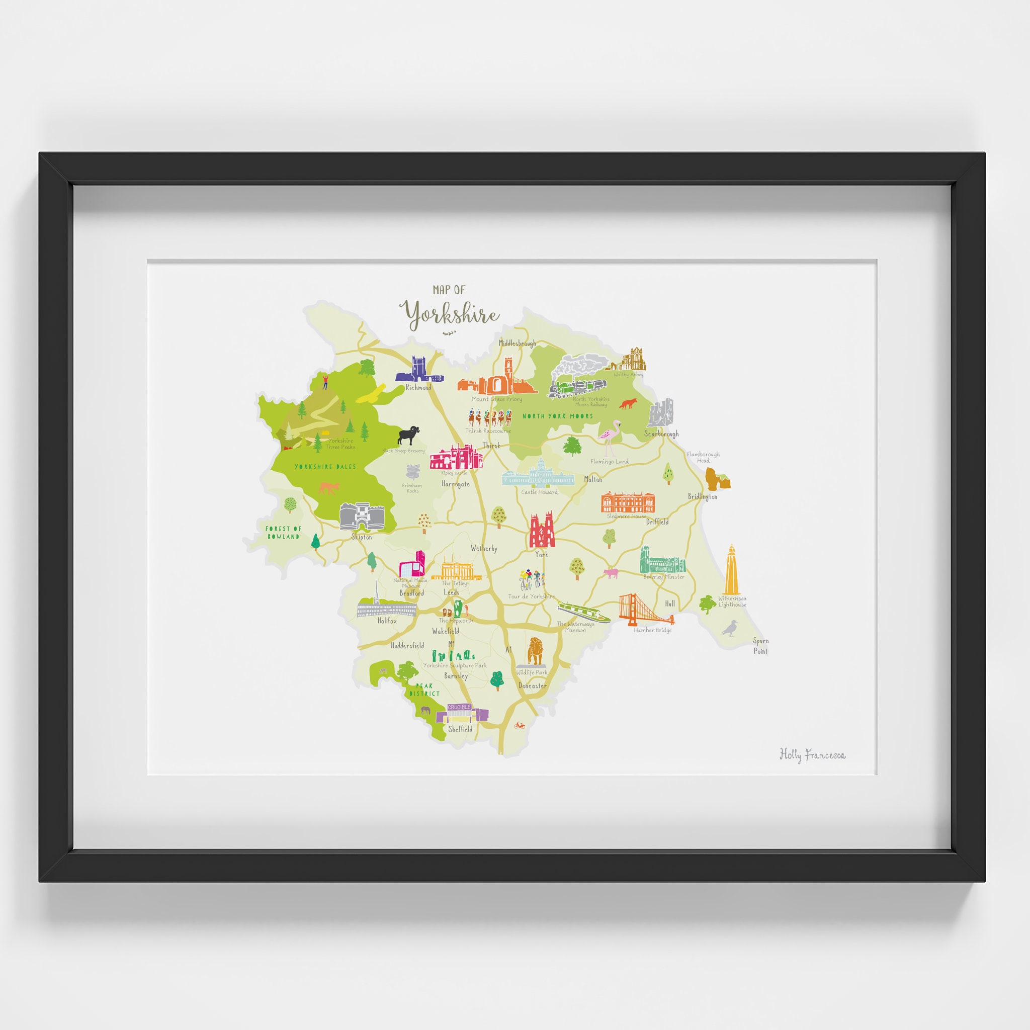 Art & Collectibles Drawing & Illustration Digital Yorkshire map ...