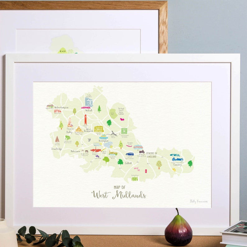 Map of West Midlands Art Print - Etsy
