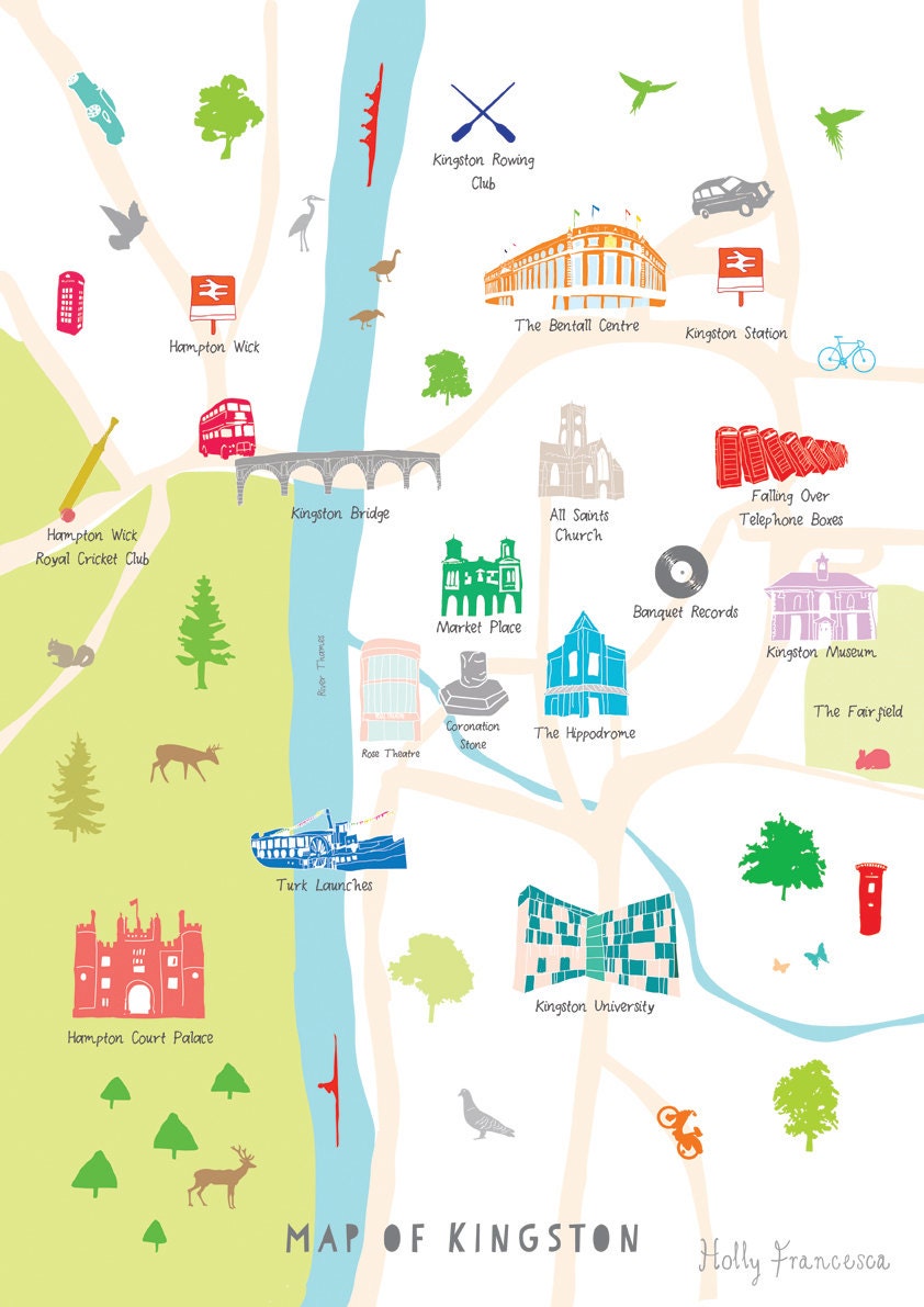 Map of Kingston Print - Etsy