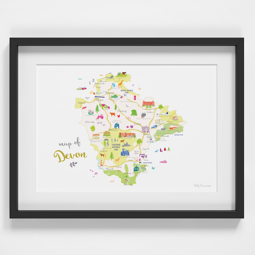 Map of Devon Art Print - Etsy