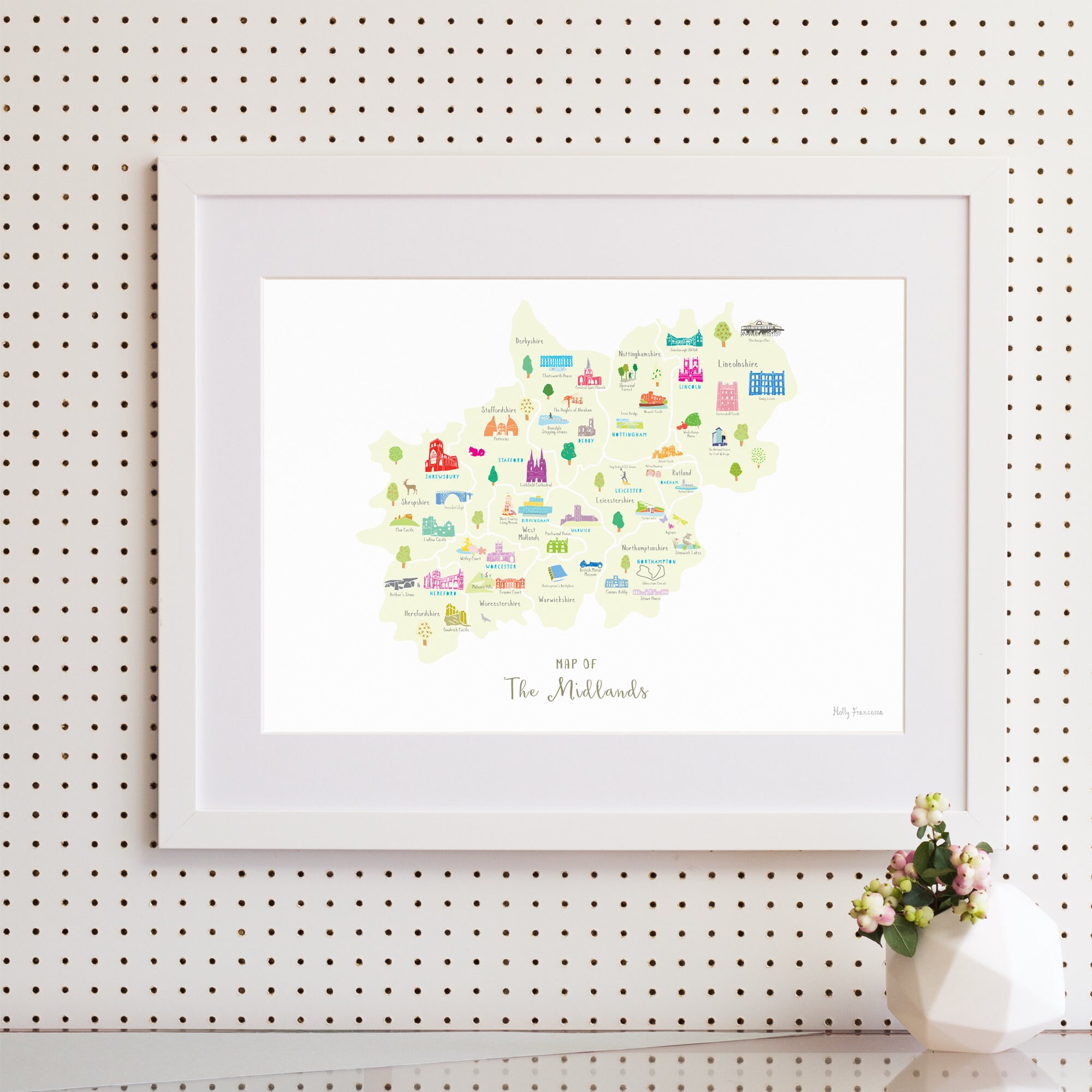 Map of the Midlands Art Print - Etsy UK