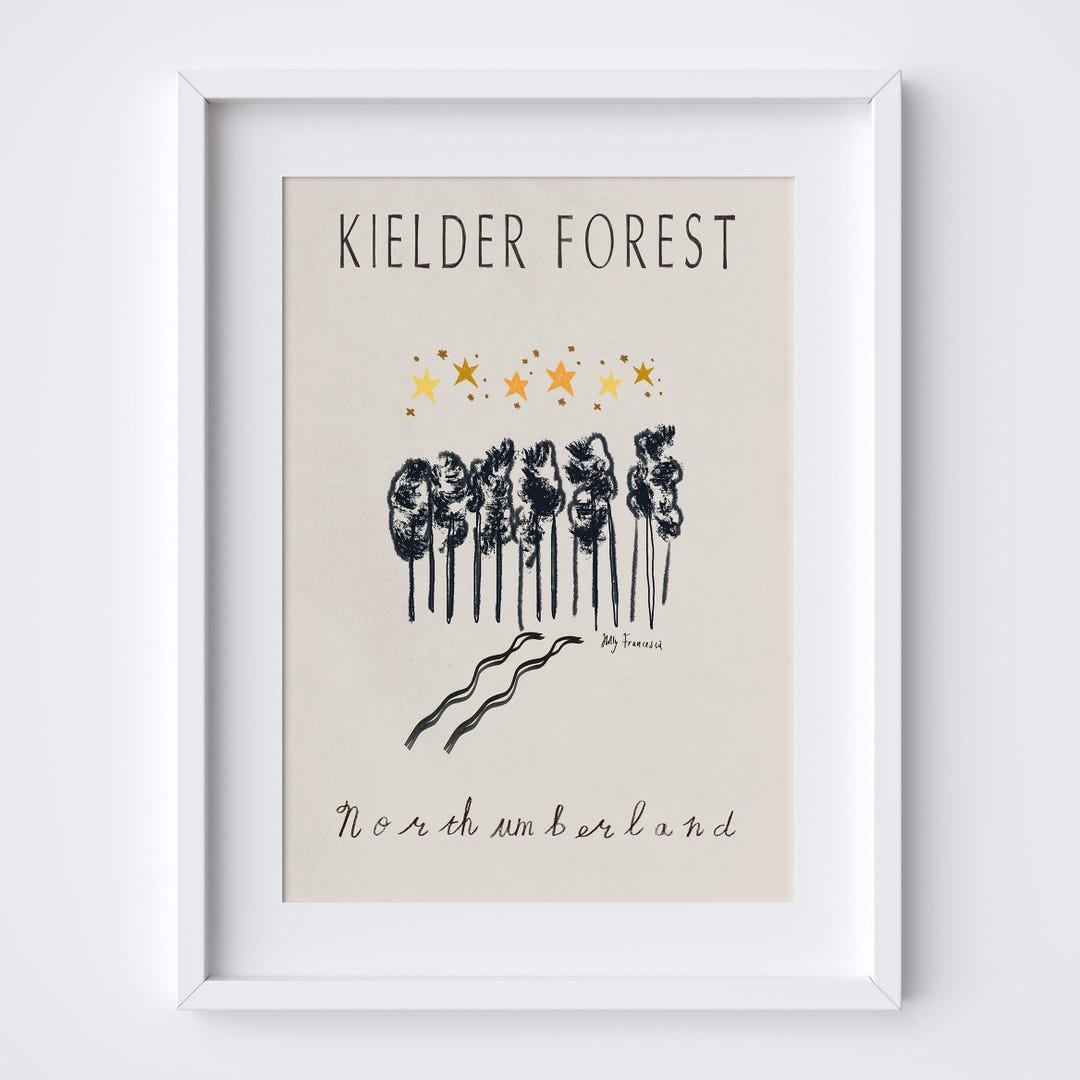 Kielder Forest Travel Poster - Northumberland Woodland Lake Art Print ...