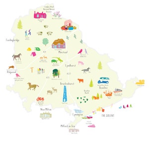 Map of the New Forest National Park Art Print - Etsy