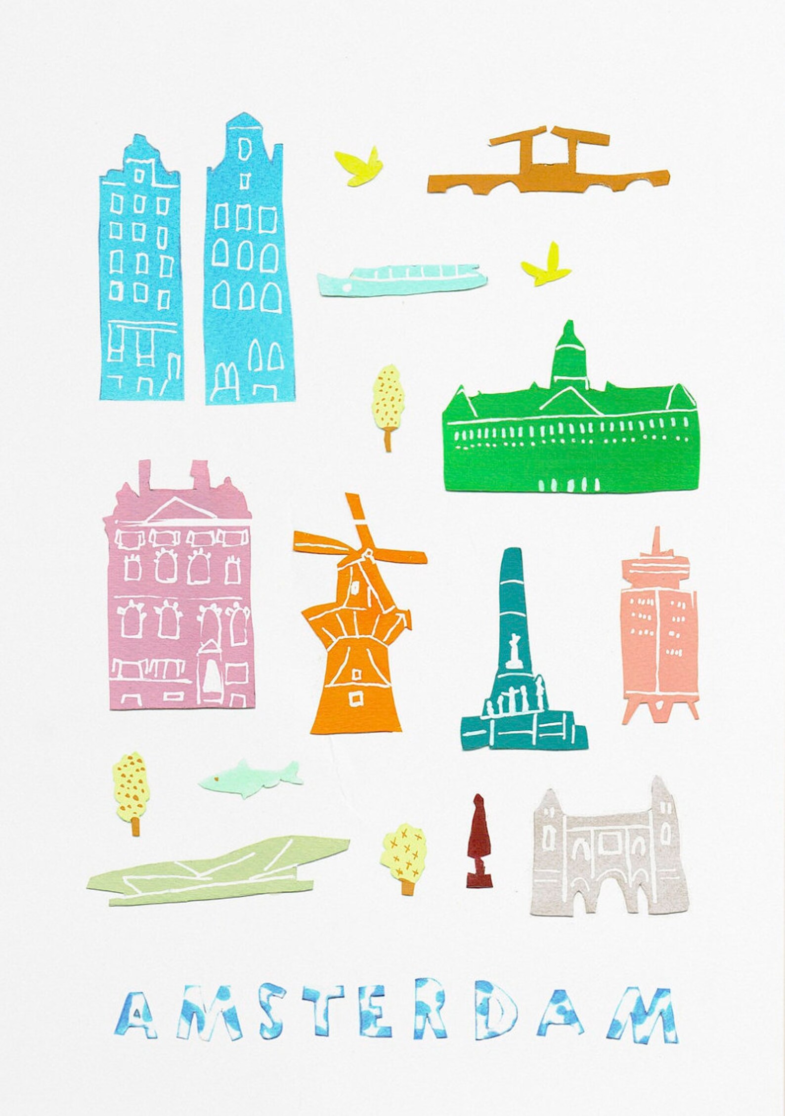 Amsterdam Papercut Art Print - Etsy