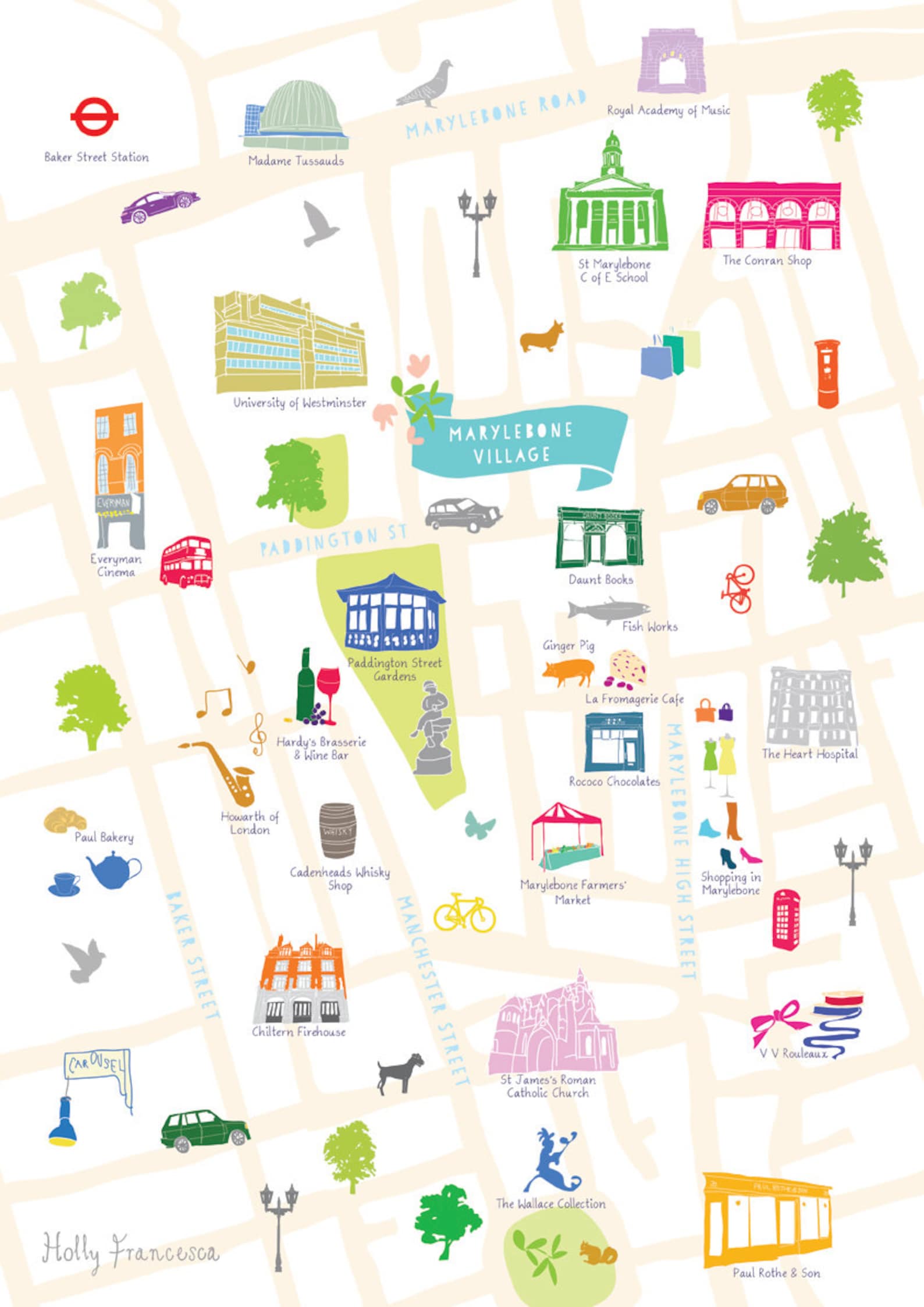 Map of Marylebone Art Print | Etsy