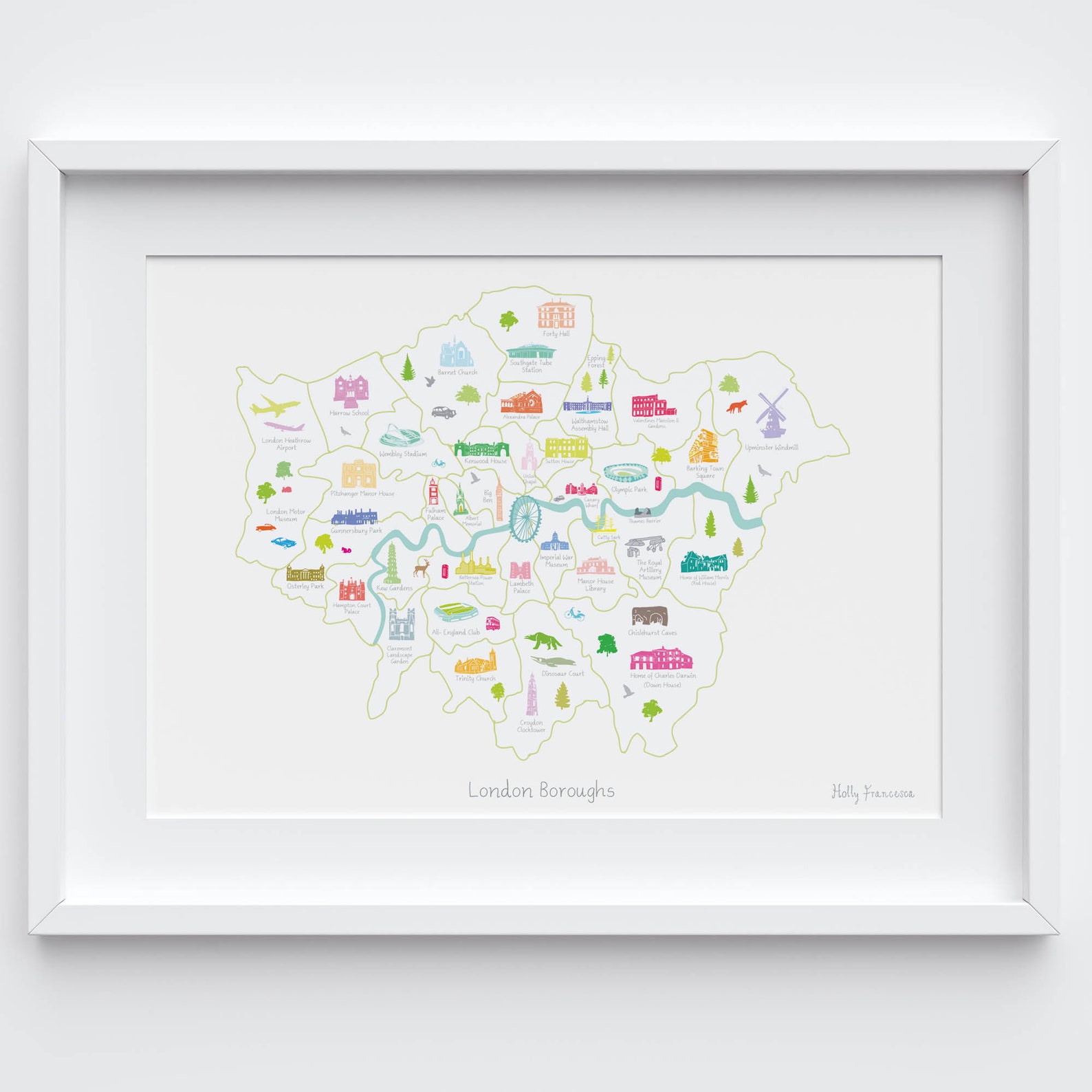 Map of London Boroughs Art Print - Etsy UK