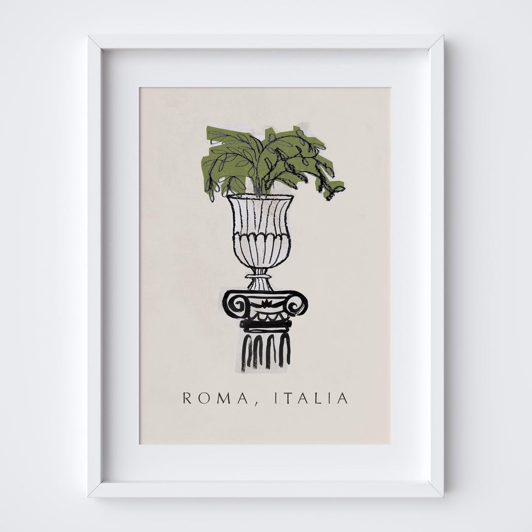 Roman Pillar Art Print - Rome Travel Print - Italian Architecture ...