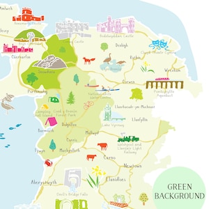 Map of Wales Art Print - Etsy