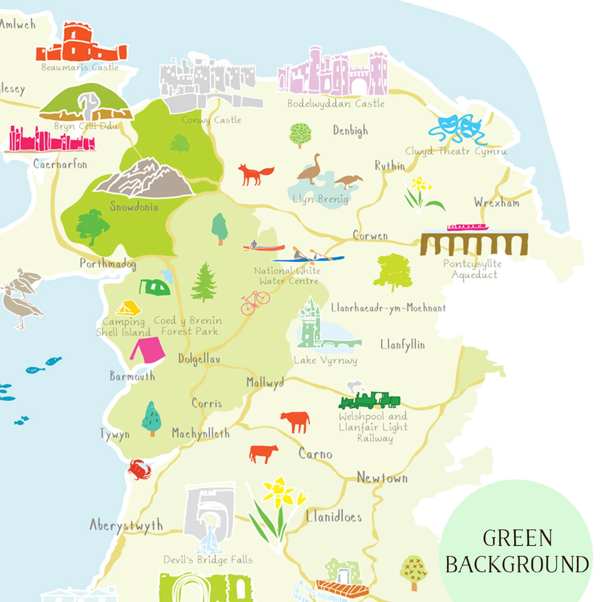 Map of Wales Art Print - Etsy