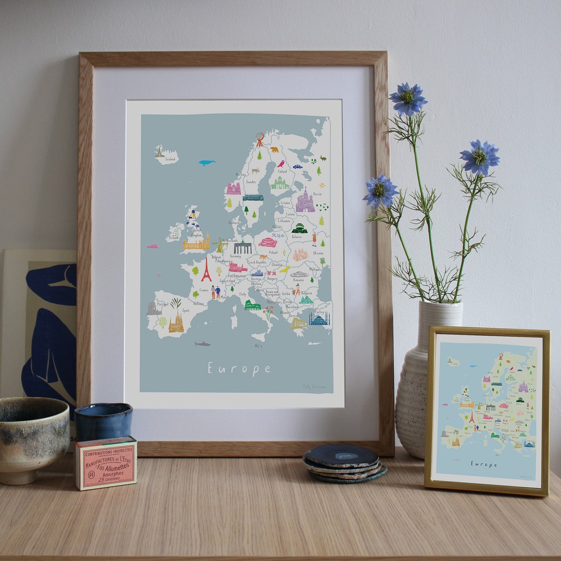 Map of Europe Art Print (different Colour Options) - Etsy