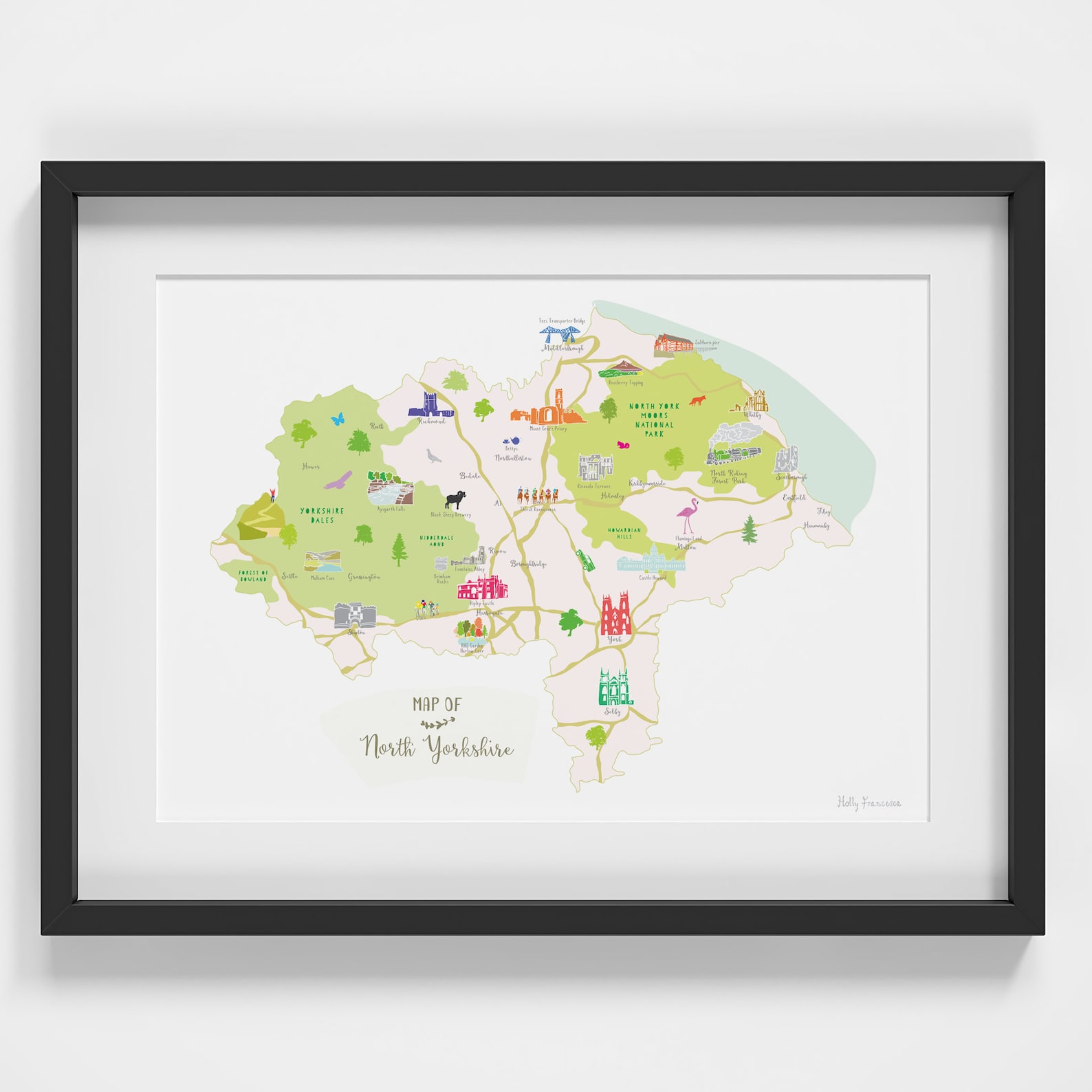 Map of North Yorkshire Art Print - Etsy