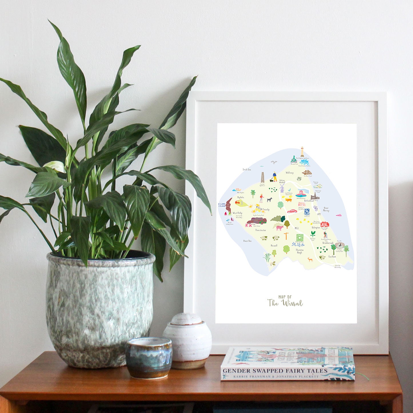 Map of the Wirral Art Print - Etsy