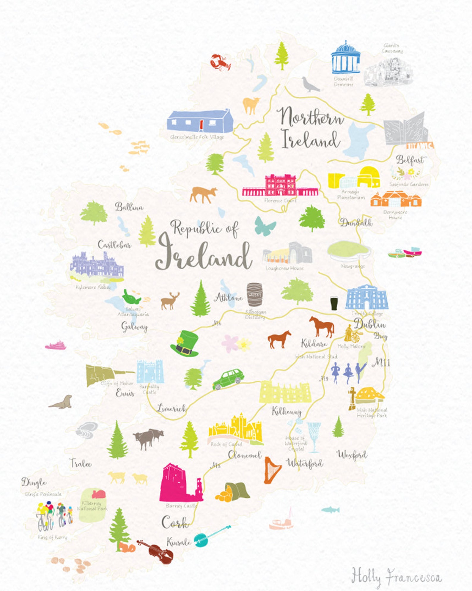 Map of Ireland Art Print | Etsy