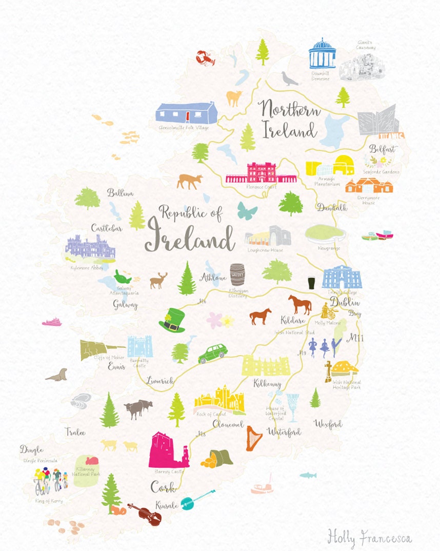 Map of Ireland Art Print | Etsy