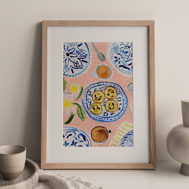 Pastel De Nata Art Print Watercolour Pastel Poster Kitchen - Etsy UK