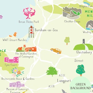 Map of Somerset Art Print - Etsy