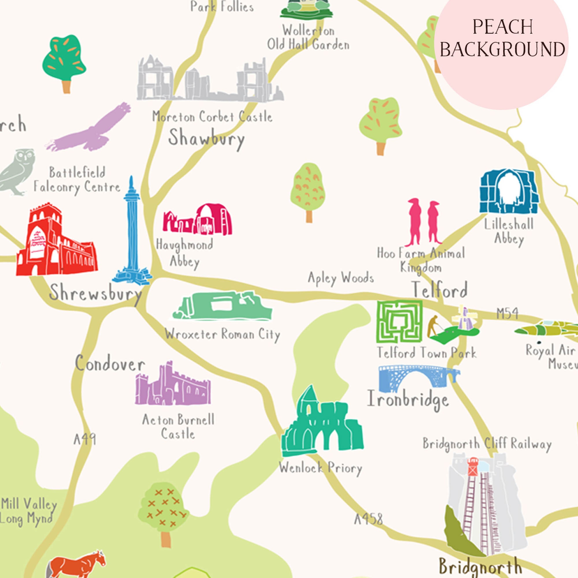 Map of Shropshire Art Print | Etsy