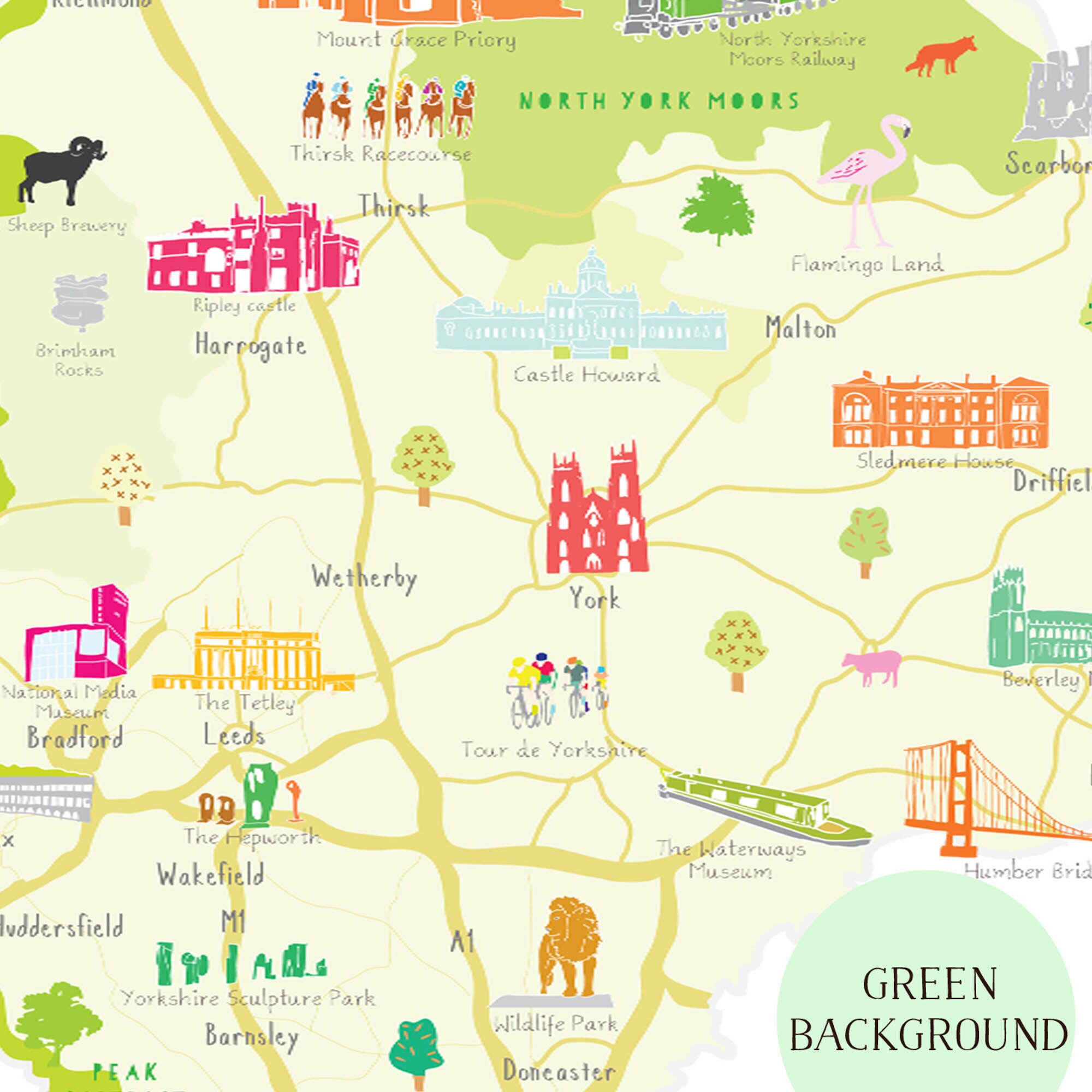 Map of Yorkshire Art Print | Etsy