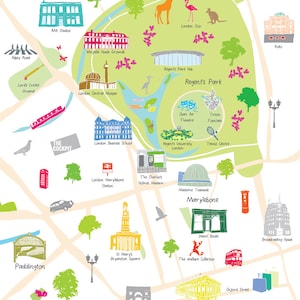 Regent's Park London Map Art Print - Etsy