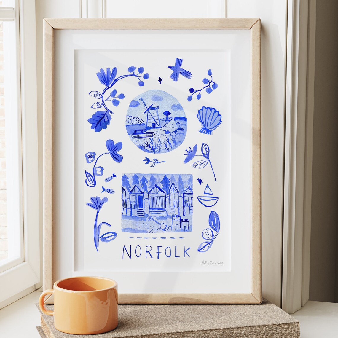 Norfolk Scene - Blue Portuguese 'azulejo' Tiles - Painted Scene Art ...