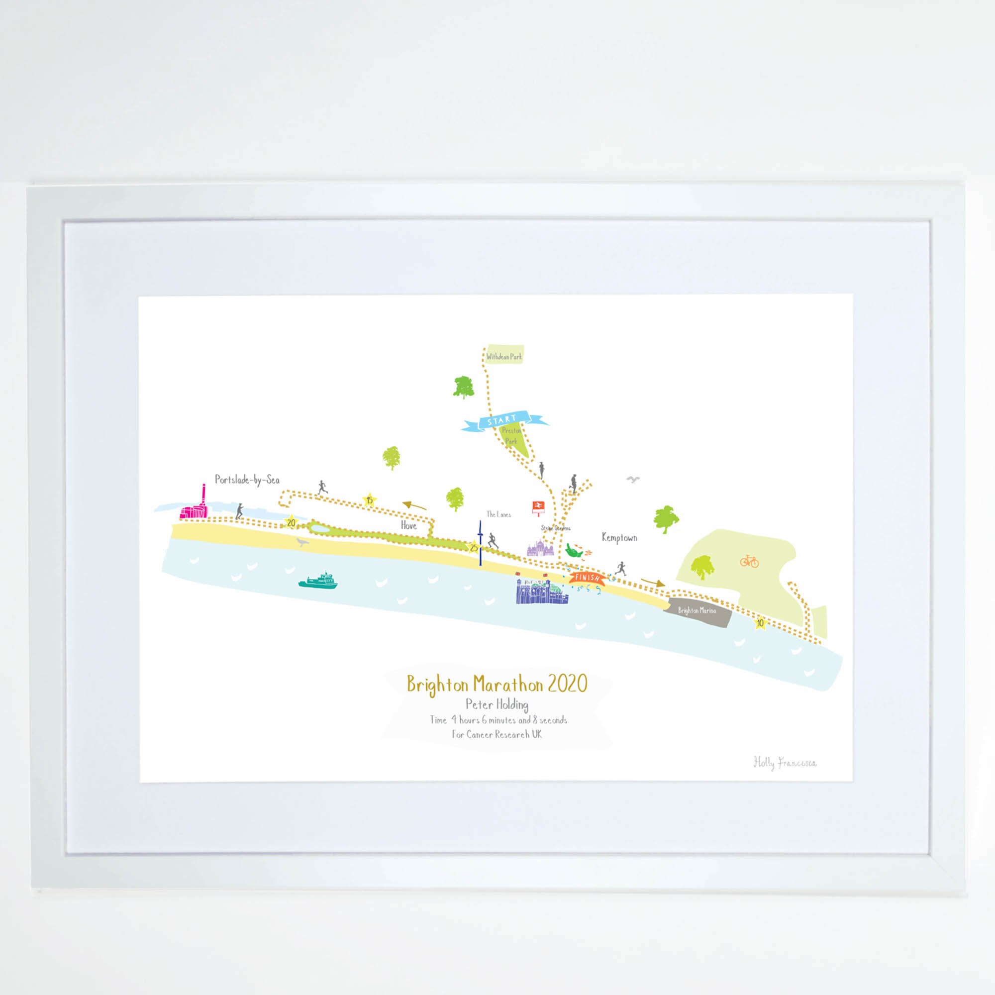 Brighton Marathon Route Map Art Print (personalisation Included) - Etsy UK