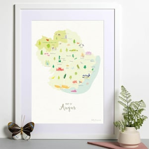 Map of Angus Art Print - Etsy