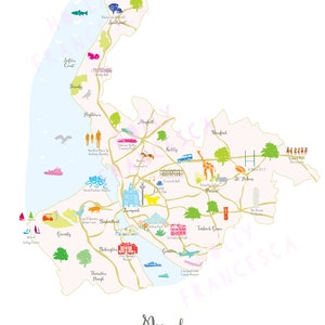 Map of Merseyside Art Print - Etsy