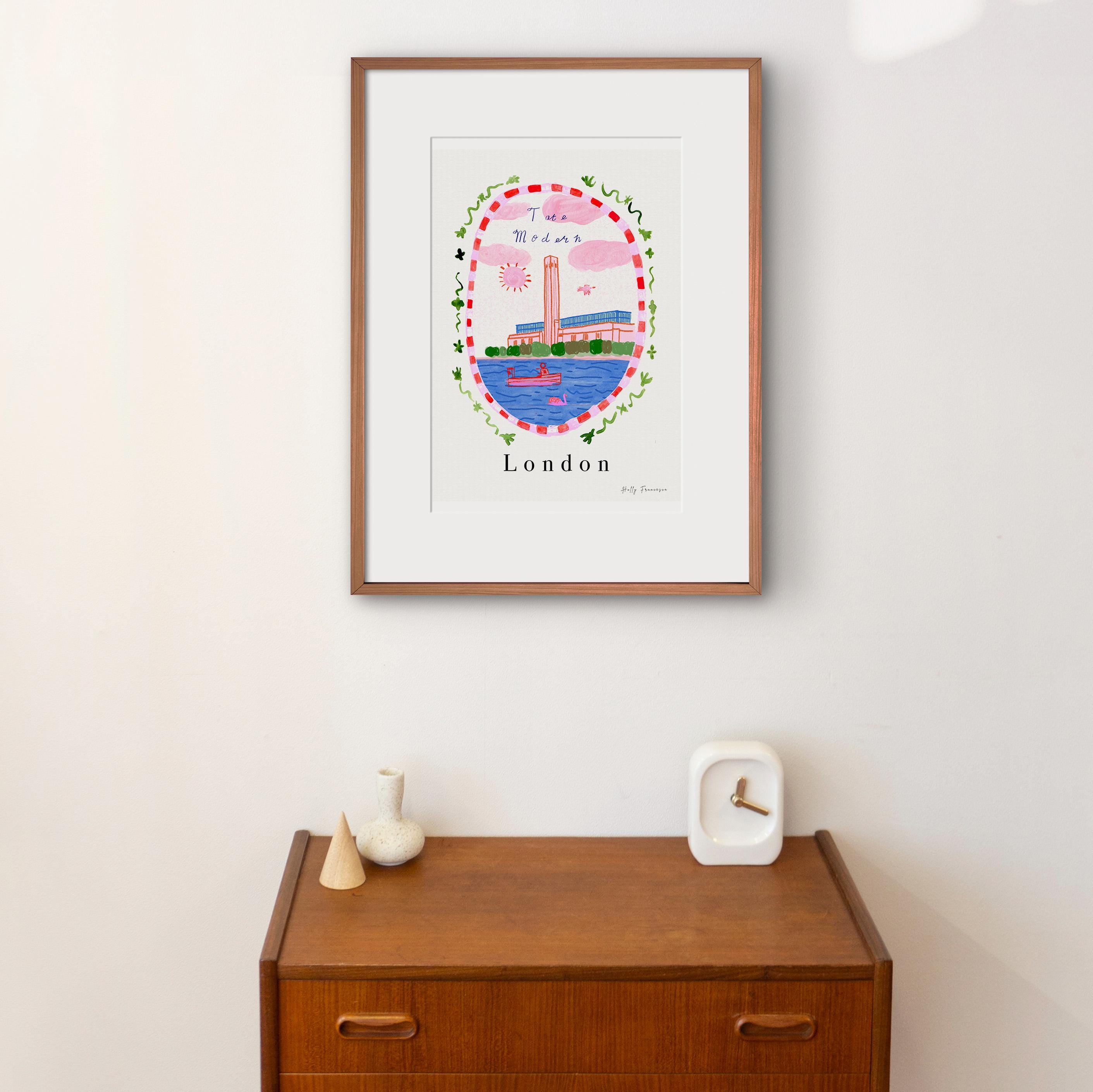Tate Modern London Poster - Iconic Thames Scene Art Print - Historic UK ...