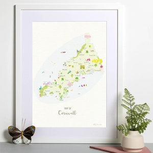 Map of Cornwall Art Print - Etsy