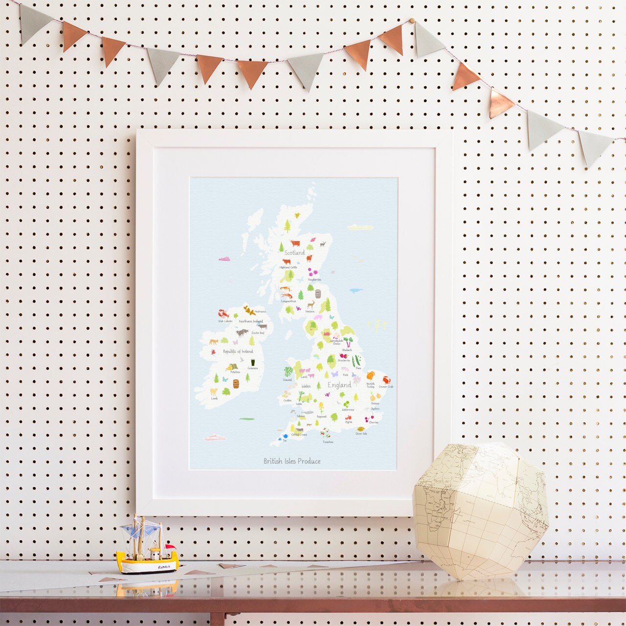 British Isles Food Produce Map Art Print | Etsy