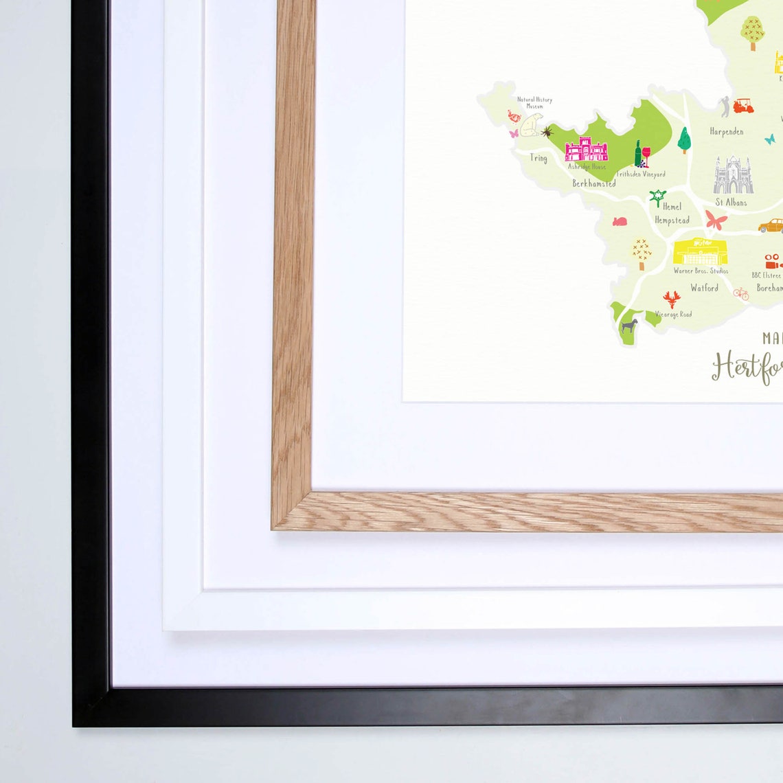Map of Hertfordshire Art Print | Etsy