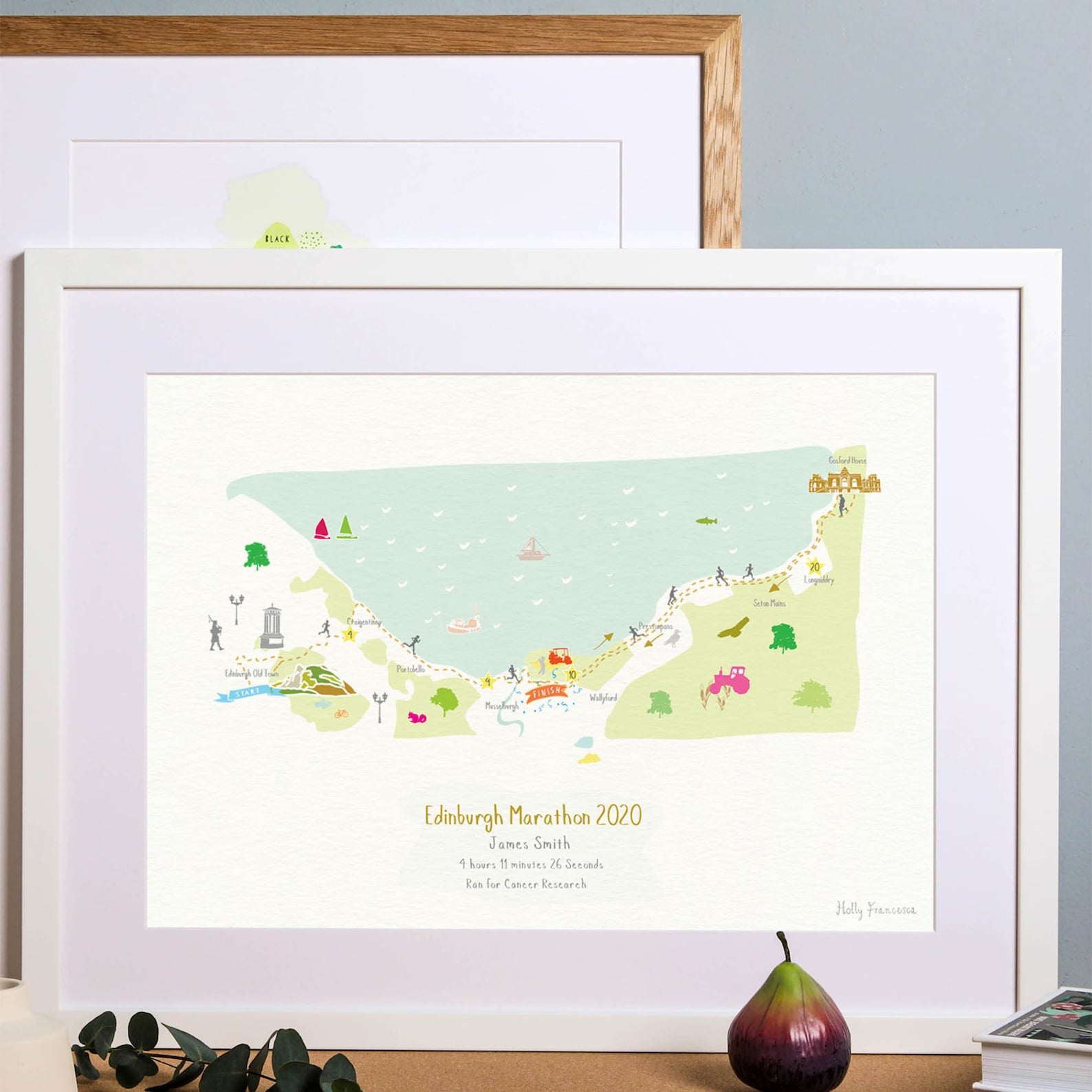 Edinburgh Marathon Route Map Art Print (personalisation Included) - Etsy
