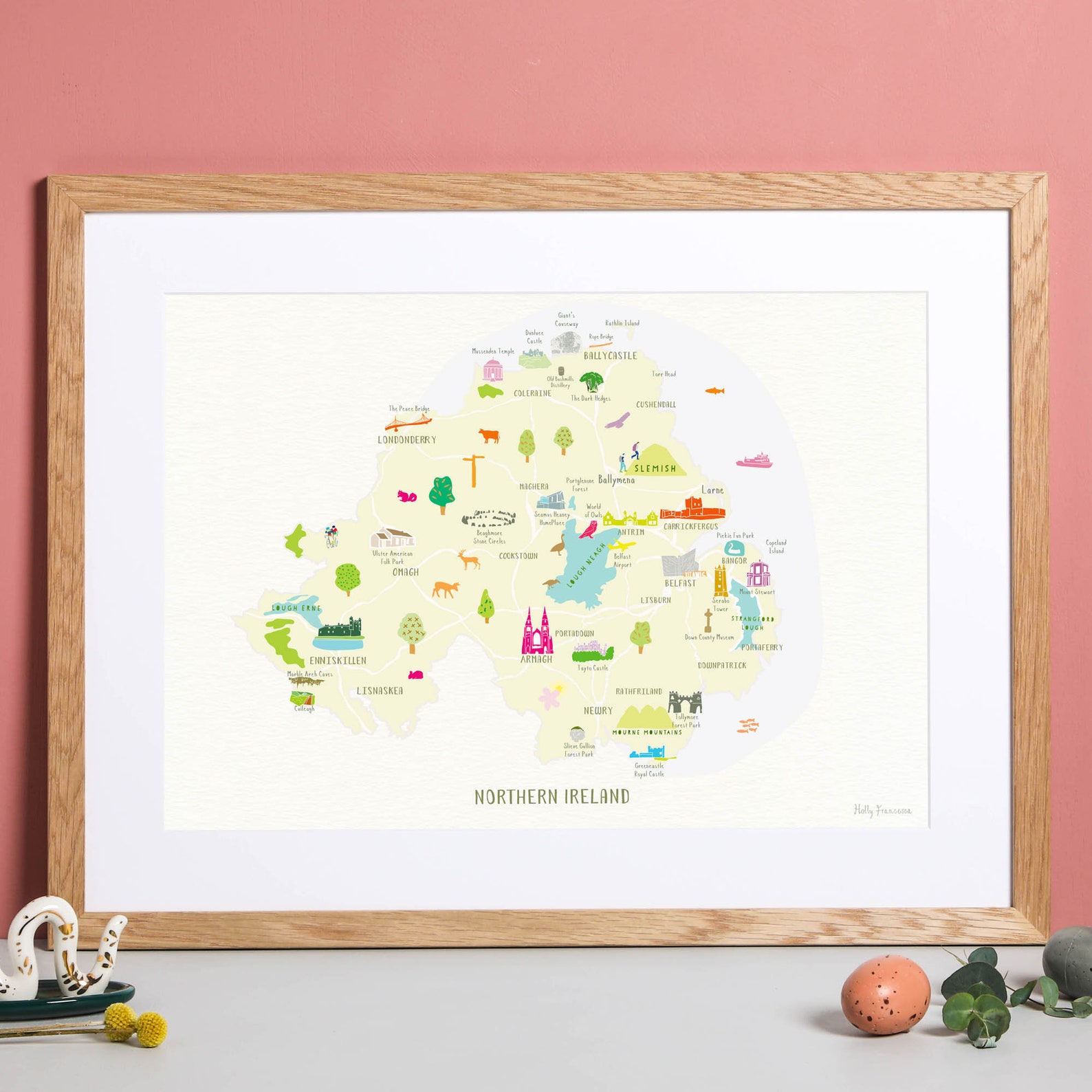 Map of Northern Ireland Art Print - Etsy