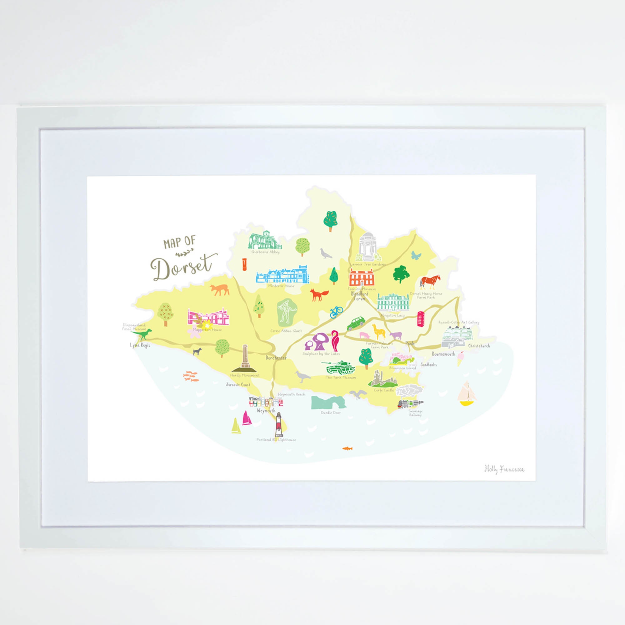 Map of Dorset Art Print | Etsy