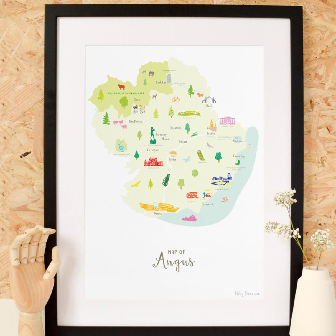 Map of Angus Art Print | Etsy