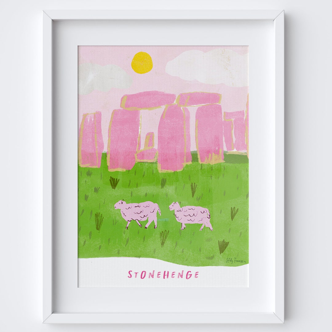 Stonehenge Landmark Travel Print - Wiltshire Art Print - Stone Circle ...