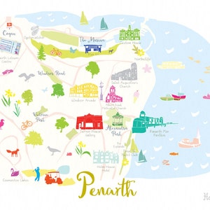 Map of Penarth Art Print - Etsy
