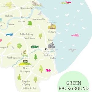 Map of Tyne & Wear Art Print - Etsy